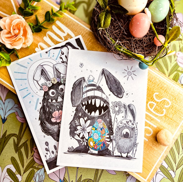 Easter Postcards - Spring Post Cards - Spring C... - Folksy