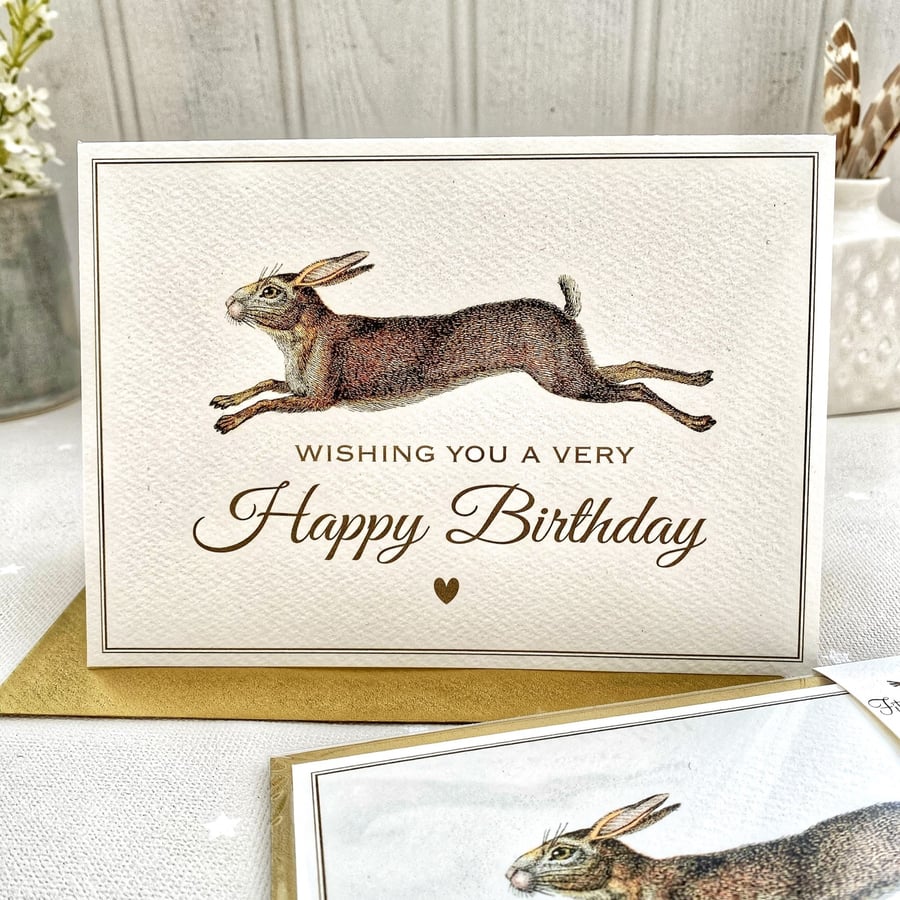 Set of 3 Hare Birthday Cards - Folksy
