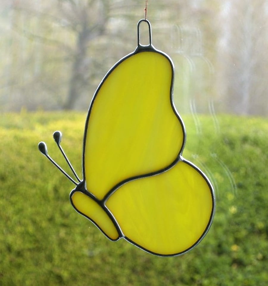 Stained Glass Butterfly in pink and white swirl... - Folksy