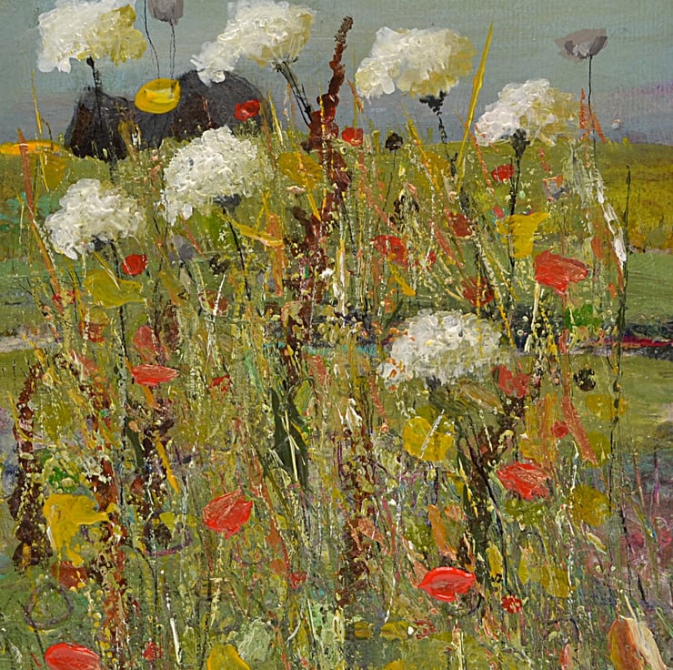 Mounted Painting of Wildflowers. 10 x 8 inches. - Folksy