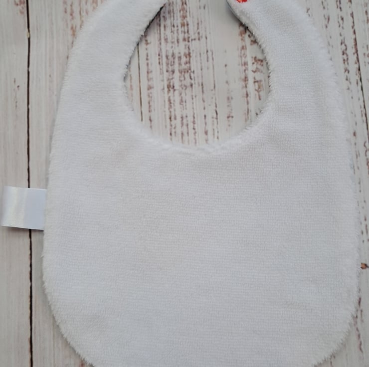 Newborn baby bib with London cabs and buses theme - Folksy