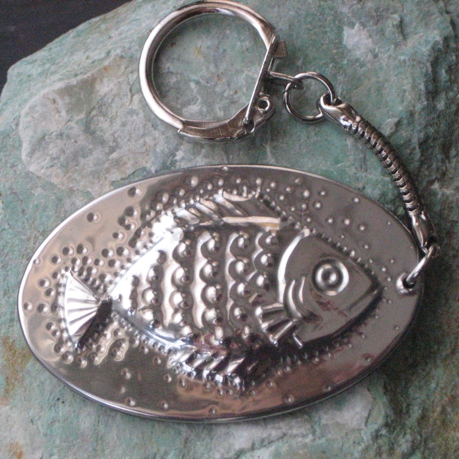 Handmade Fish Keyring in Pewter - Folksy