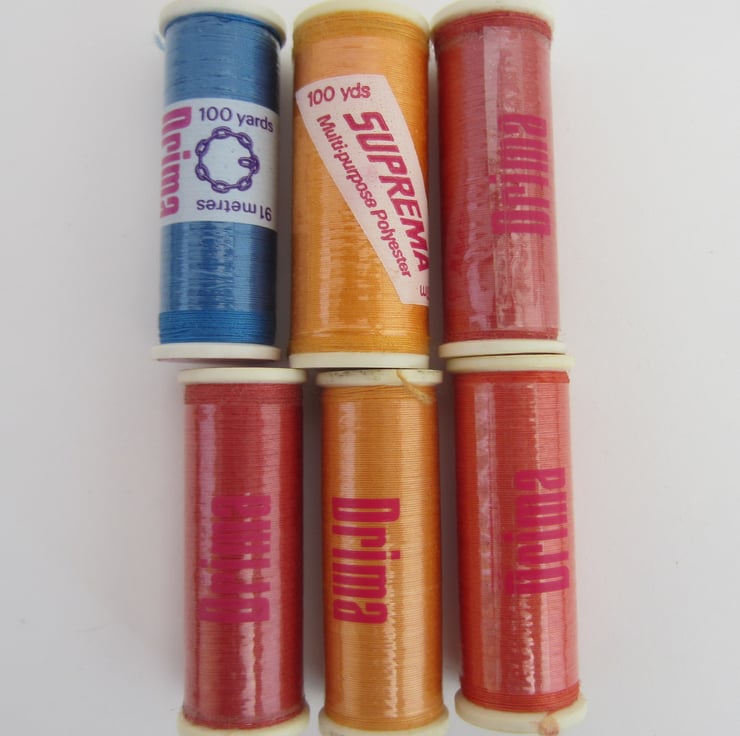 SALE 6 Reels of Coat's Drima and Suprema Sewing... - Folksy