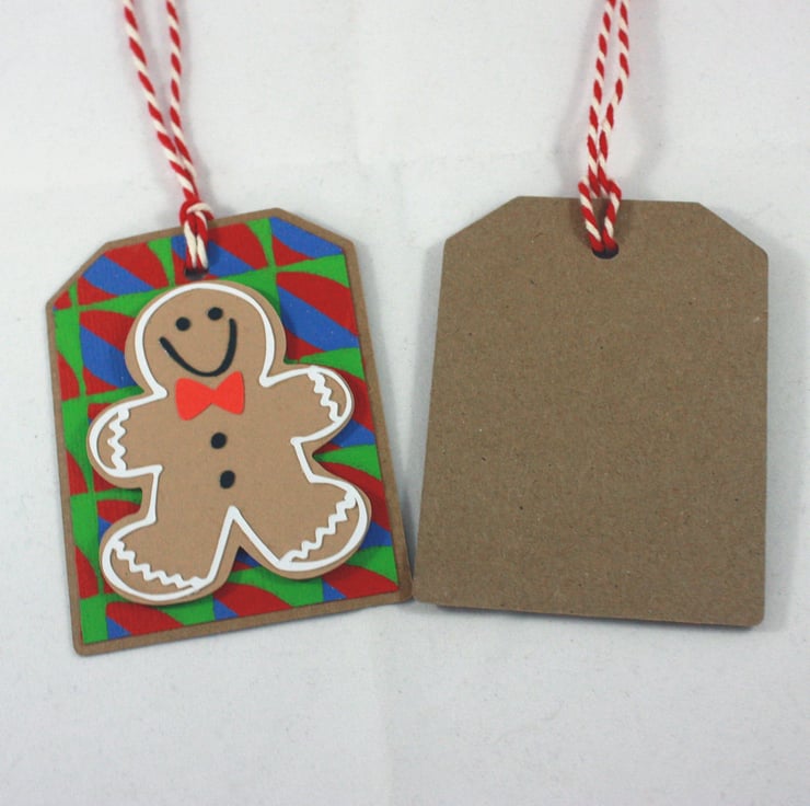 Handmade Christmas gift tags - gingerbread men ... - Folksy