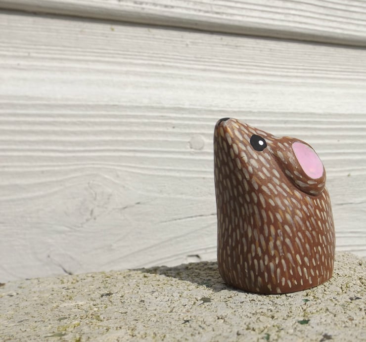 The Mouse handpainted Resin miniature totem - Folksy