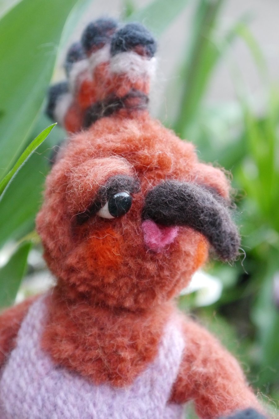 Miss Pew Pew hoopoe bird art doll - wool sculpt... - Folksy