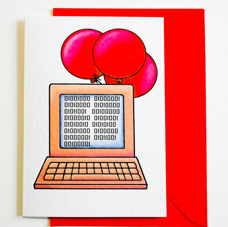 Happy Birthday! Binary Birthday Card, Card for ... - Folksy
