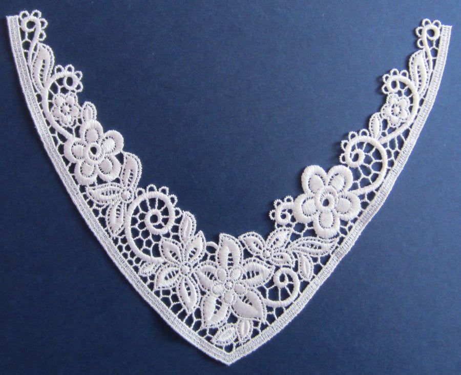 Lace V Neck Embellishment - Folksy