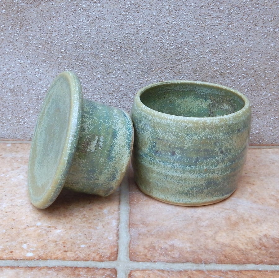 French butter dish crock keeper beurrier hand t... - Folksy