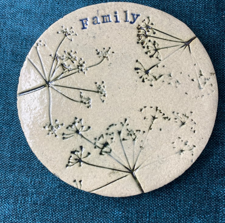 Family ceramic tile circle, decorative gift, re... - Folksy