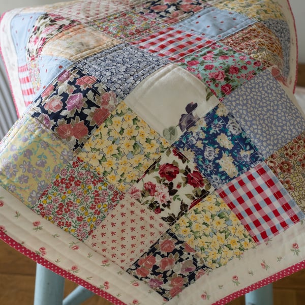 Pretty Multicoloured Quilt Play Mat Lap Quilt - Folksy