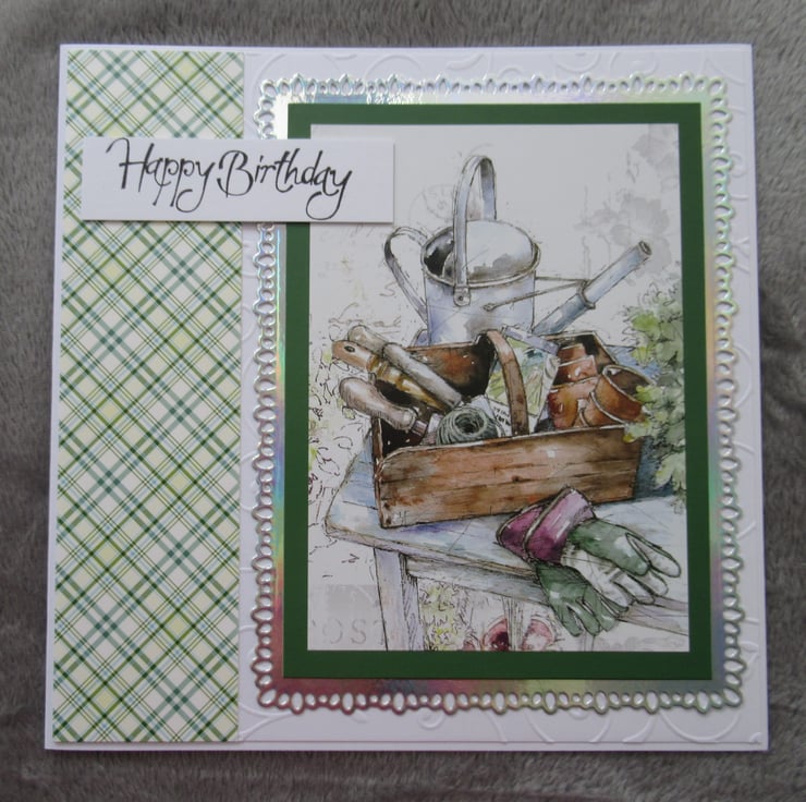 Gardening Tools Large Birthday Card - Folksy