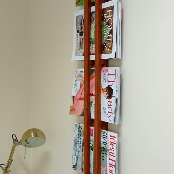 Wooden wall mounted magazine rack - Magazine di... - Folksy