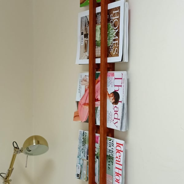 Wooden wall mounted magazine rack - Magazine di... - Folksy