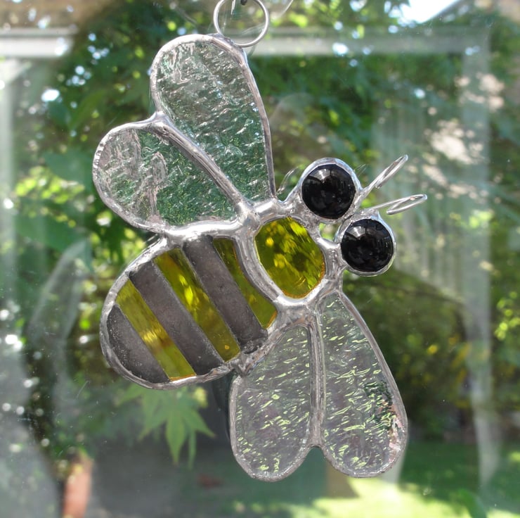 Stained Glass Bee Suncatcher - Folksy
