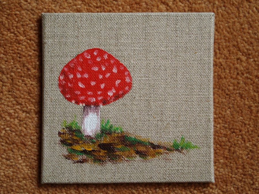 SALE Hand painted Toadstool coaster - Folksy