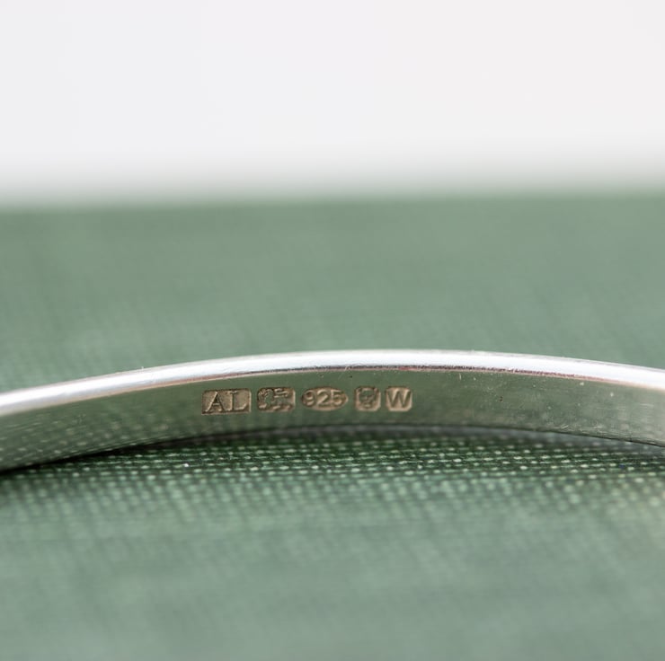 Sterling Silver Solid Slim Bangle, Hallmarked, ... - Folksy