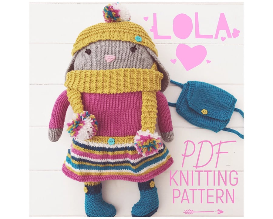 Digital PDF Knitting Pattern for Toy Bunny Rabb... - Folksy