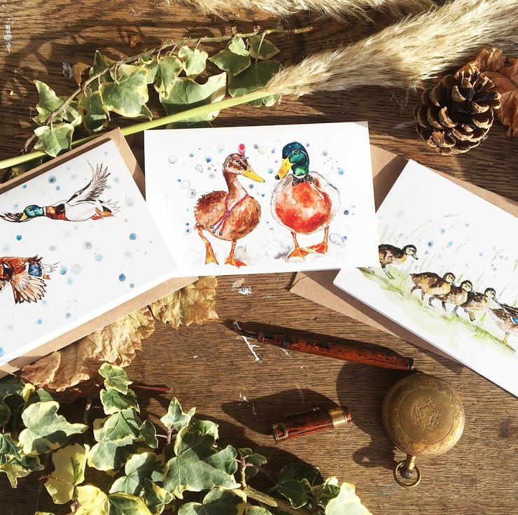 Flying Duck Card Duck Greeting Birthday Thank y... - Folksy