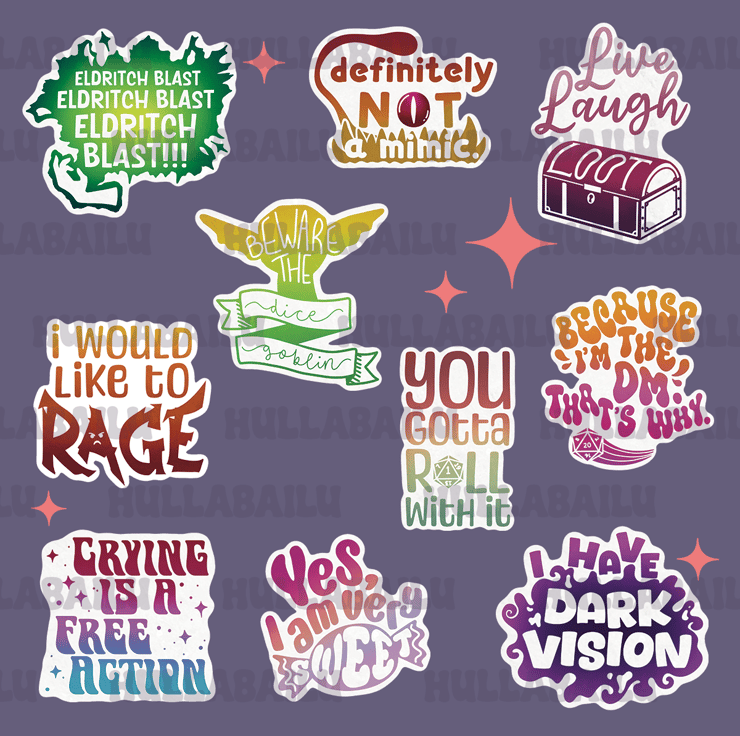DnD stickers all 10! - sticker, DnD sticker, Du... - Folksy