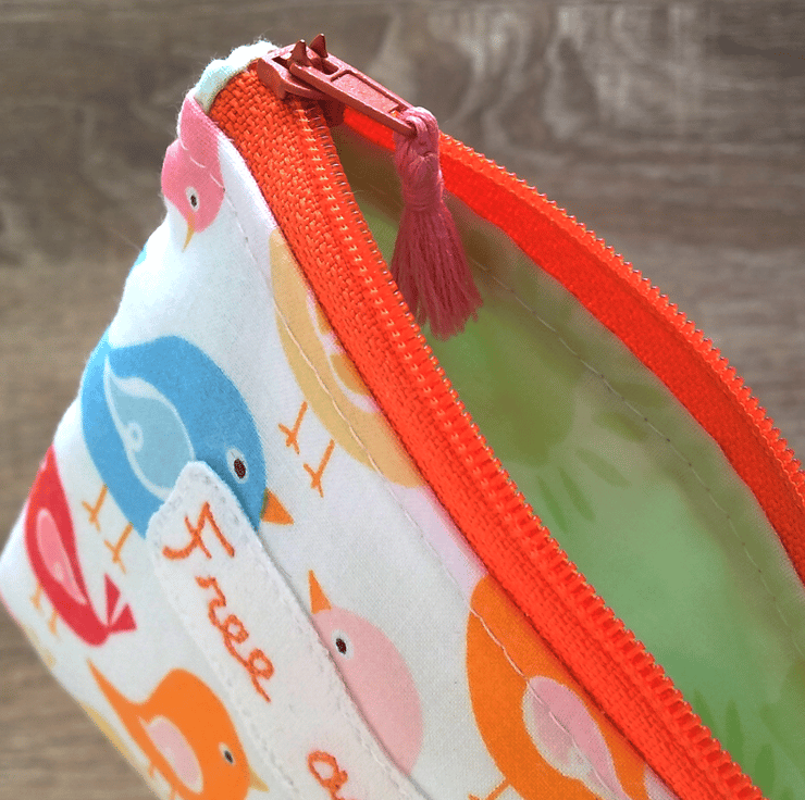 Free as a Bird, small, zipped pouch, multicolou... - Folksy