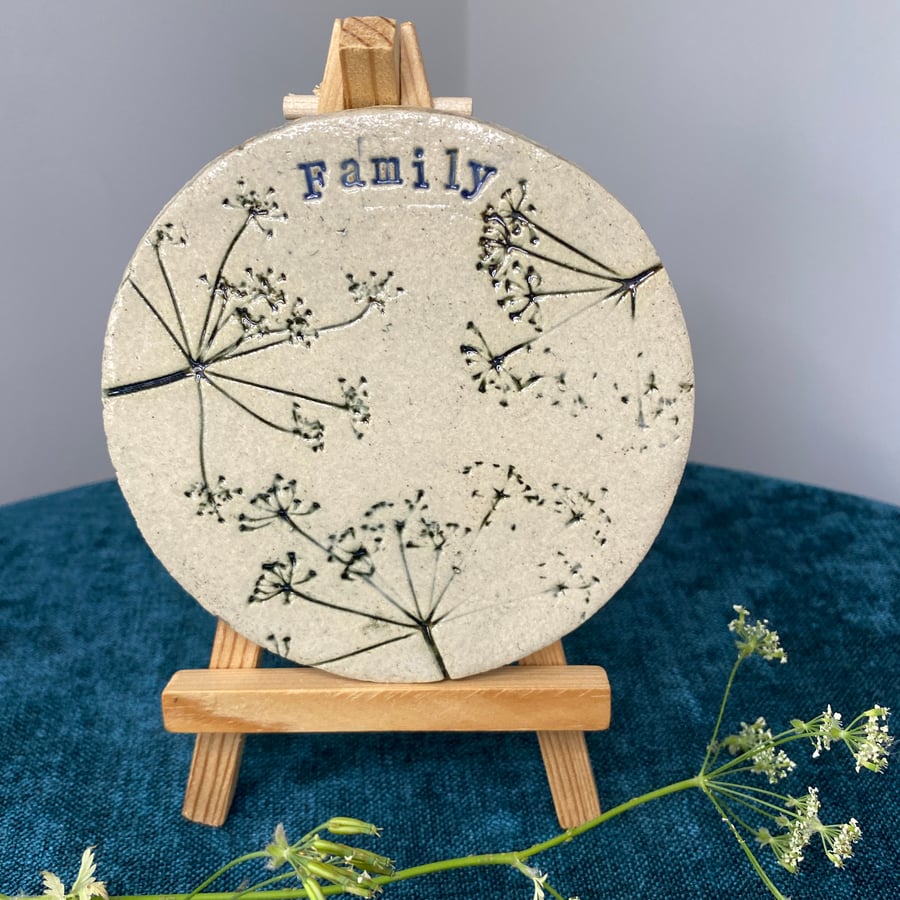 Family ceramic tile circle, decorative gift, re... - Folksy