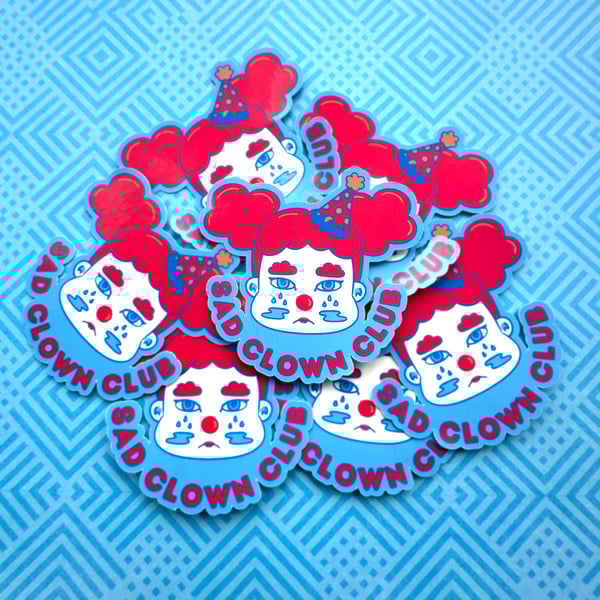 Sad Clown Club Vinyl Sticker - Folksy