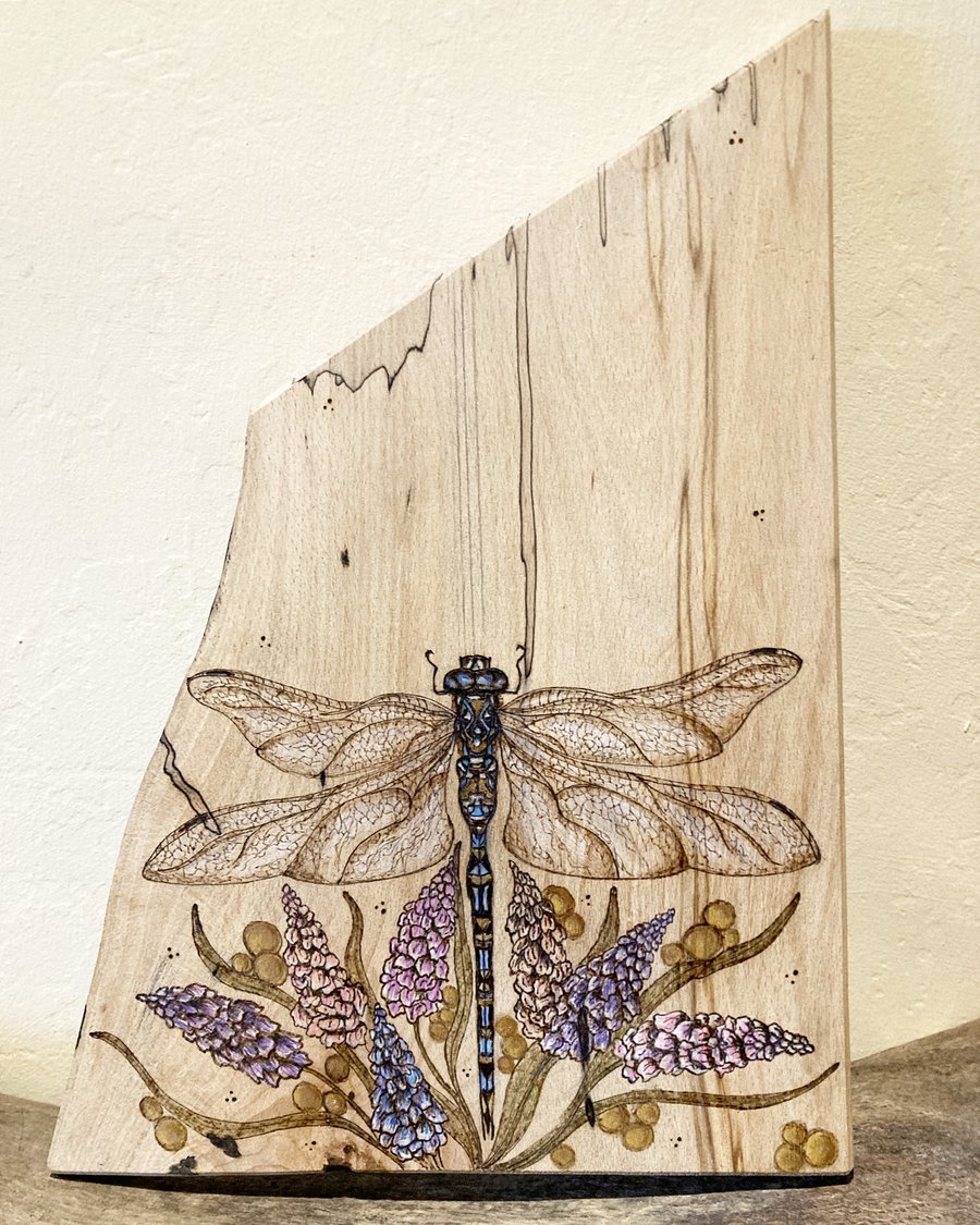 Pyrography Dragonfly Grape Hyacinth - Folksy