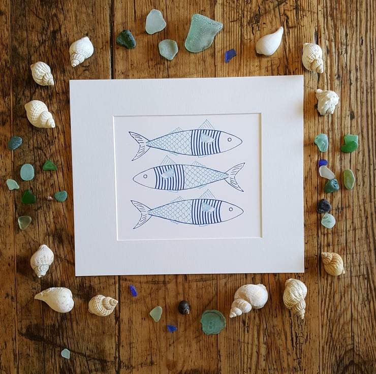 Fish in a Jumper Hand Screen Print - Folksy