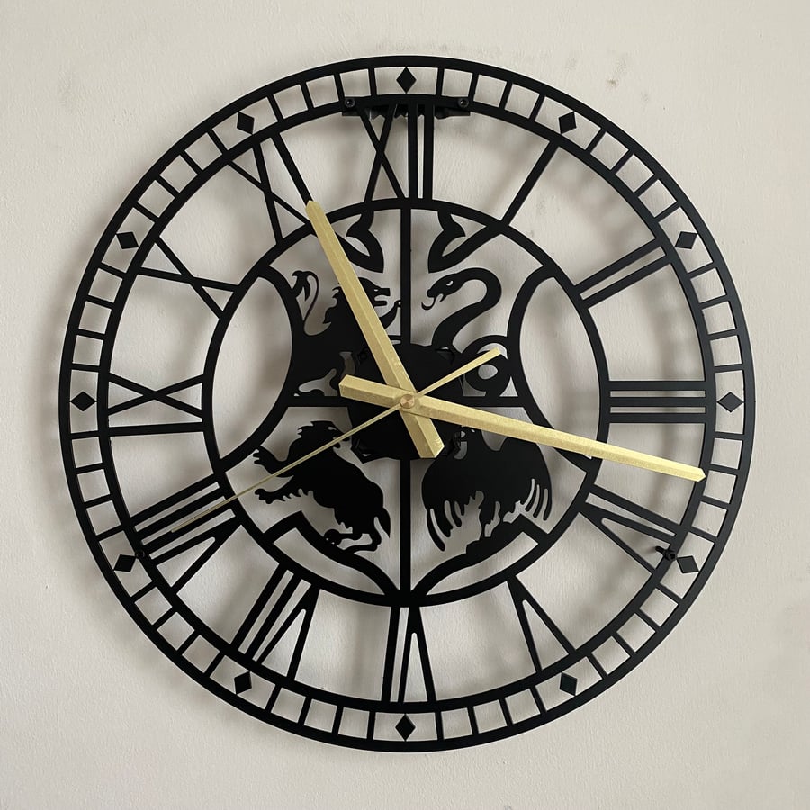 Steel Metal Wall Clock Wizarding World Harry Po... - Folksy