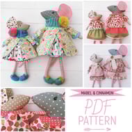 Digital PDF Sewing Pattern for Mice Dolls Mothe... - Folksy