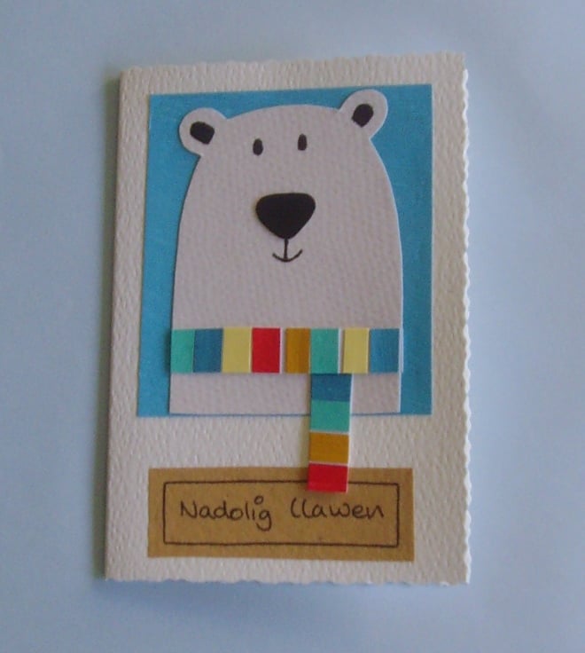 Christmas card - handmade personalised polar bear - Folksy