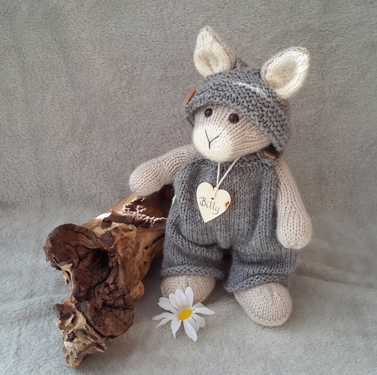 Billy Bunny, Hand knitted Rabbit, Dressed Anima... - Folksy