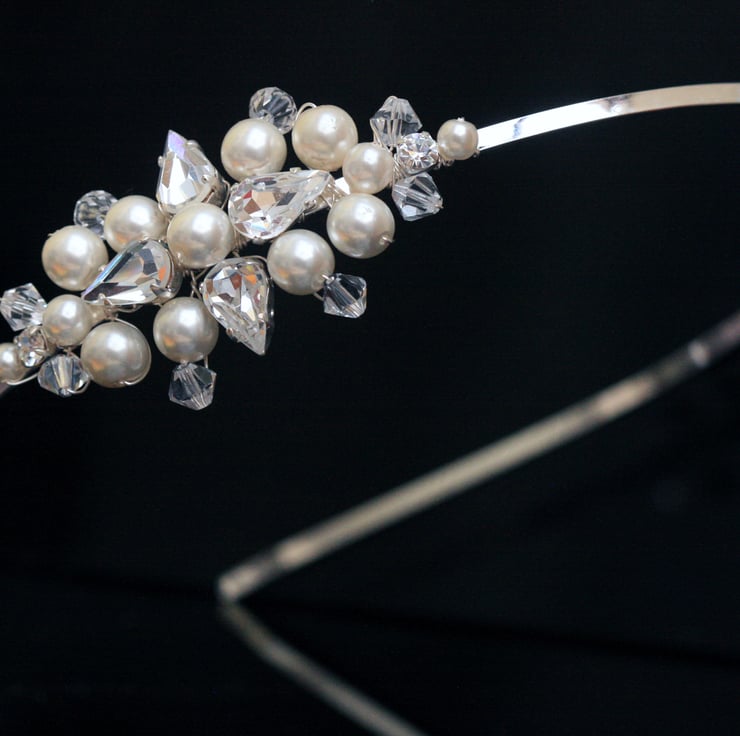 Customised Bridesmaids Side Tiara made with Swa... - Folksy