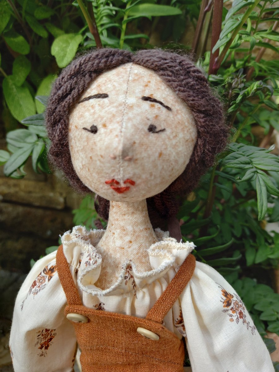 Agnes one of a kind cloth art doll - Folksy