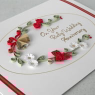 Ruby anniversary card - Folksy