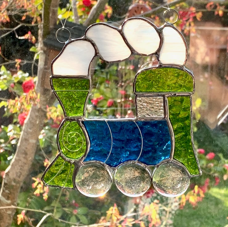 Stained Glass Train Suncatcher - Handmade Windo... - Folksy