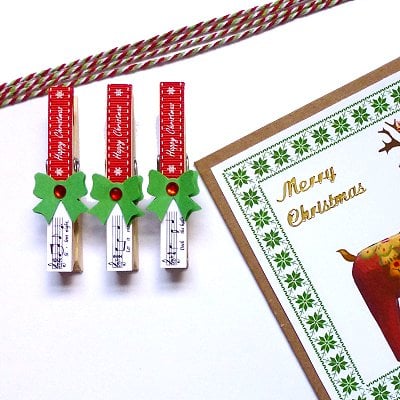 Gift set of 12 peg holders & twine for Chri... - Folksy