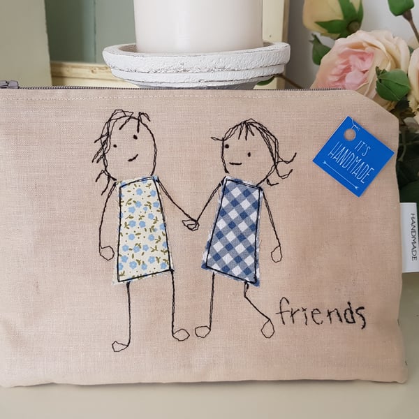 Free machine motion makeup bag, friends,zipper bag - Folksy