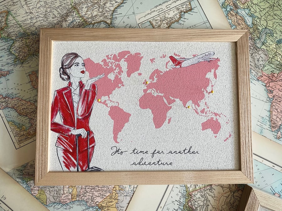Virgin Atlantic Cork Board Cabin Crew Pin Board... - Folksy