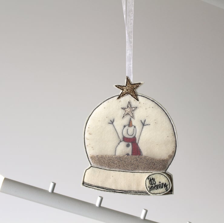 'it's snowing' Snow Globe - Hanging Decoration - Folksy