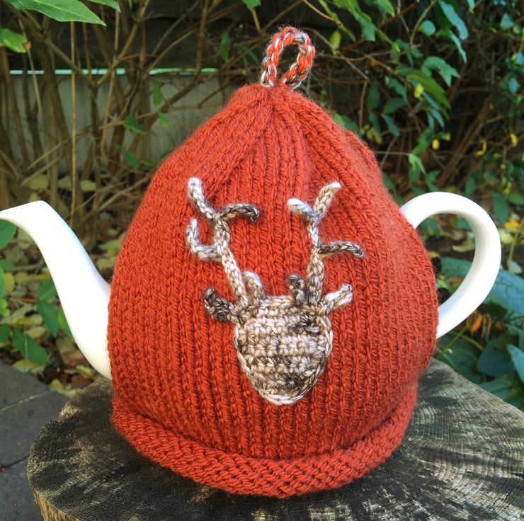 Stag Head Tea Cosy, Deer Tea Cozy - Folksy