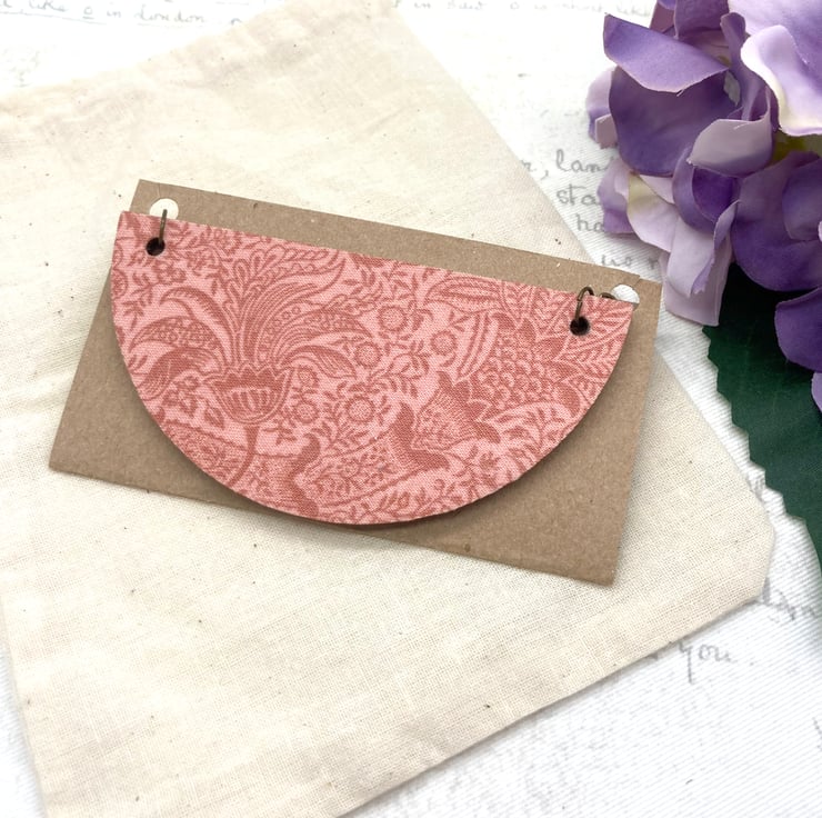 Pink Indian pattern statement semi-circular nec... - Folksy