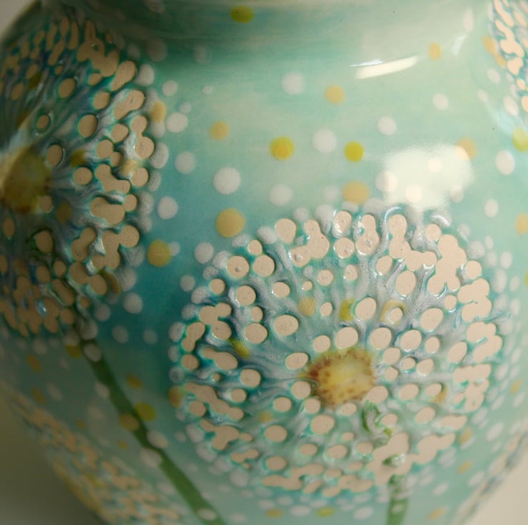 Dandelion ceramic vase - Folksy