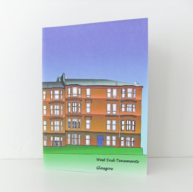 Glasgow Notebook - full colour tenement in Glas... - Folksy