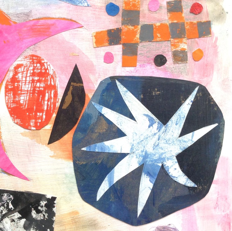 Original Abstract Collage Painting, 27.5cm x 21... - Folksy