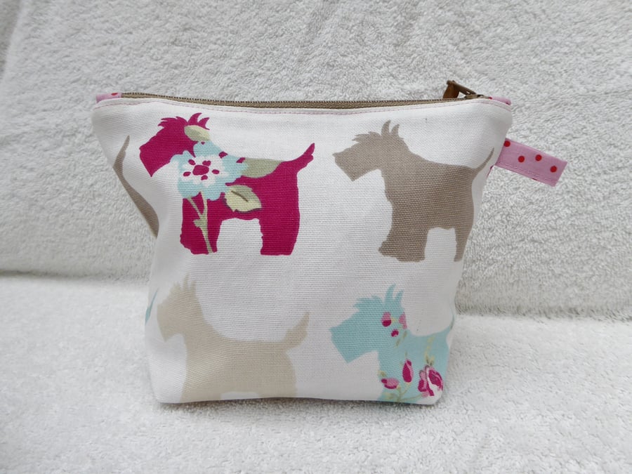 Scottie Dog Print Zipped Purse. Fully Lined wit... - Folksy