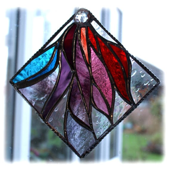 Ribbons Stained Glass Suncatcher Handmade Windy... - Folksy