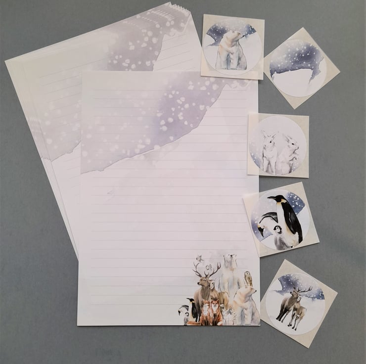 Letter Writing Paper Winter Animals - Folksy