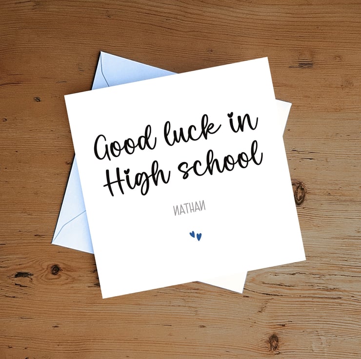 Personalised Good Luck in High School Card - Folksy